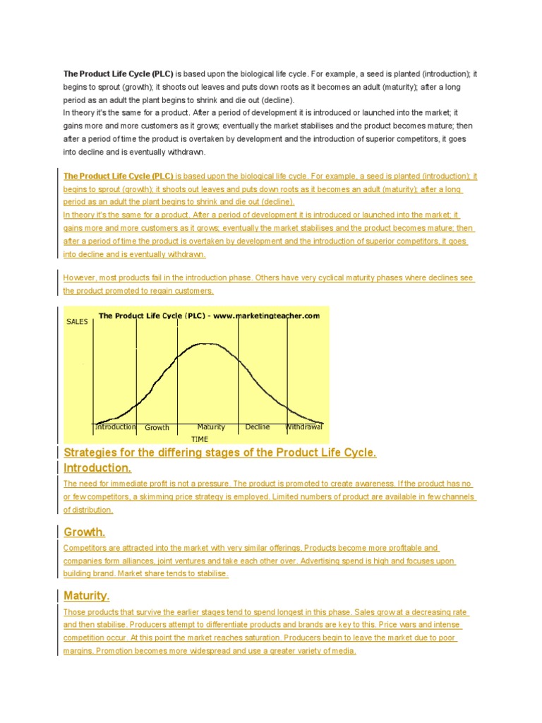 The Product Life Cycle | PDF | Marketing | Market (Economics)