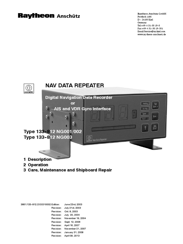 Nav Data Repeater: Type 133 - 8 Type 133 - 8 | PDF | Data Transmission ...