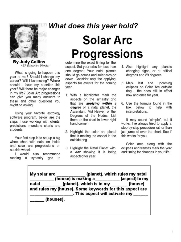 Solar Arc Progressions Explained | PDF | Esoteric Cosmology | Astronomy