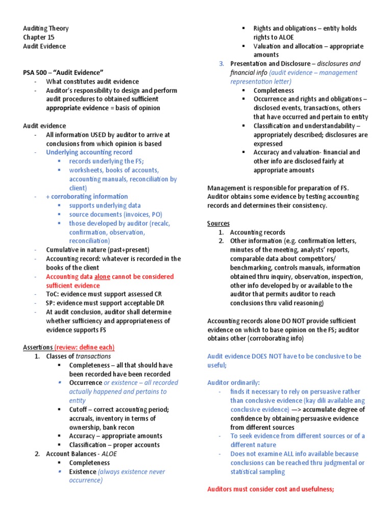 Understanding Audit Evidence Essentials | PDF | Internal Control | Audit