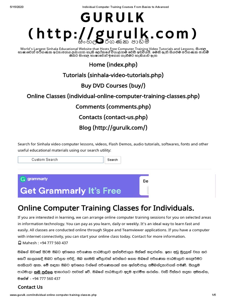 Individual Computer Training Courses From Basics To Advanced | PDF ...