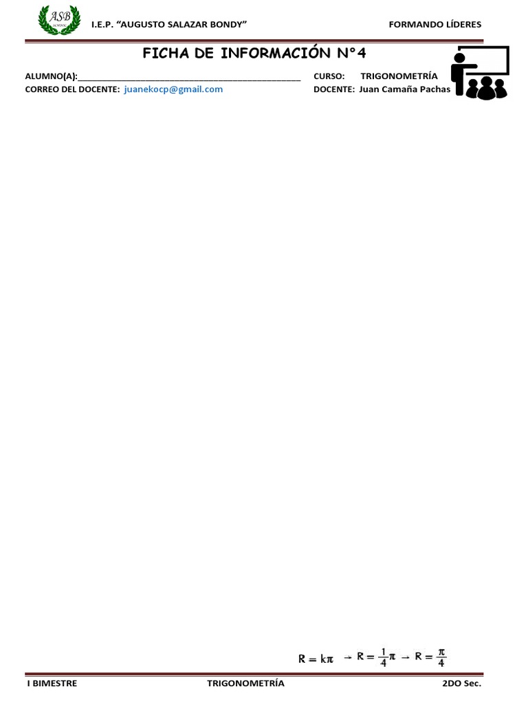 TRIGO - 2do Sec | PDF | Trigonometría | Medida Geométrica