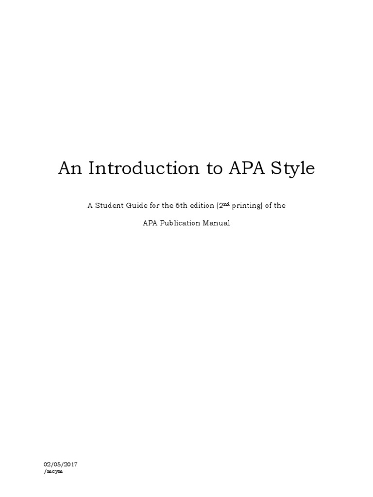 APA - 6th Ed Formatting Intro - PsychDept | PDF | Citation | Apa Style