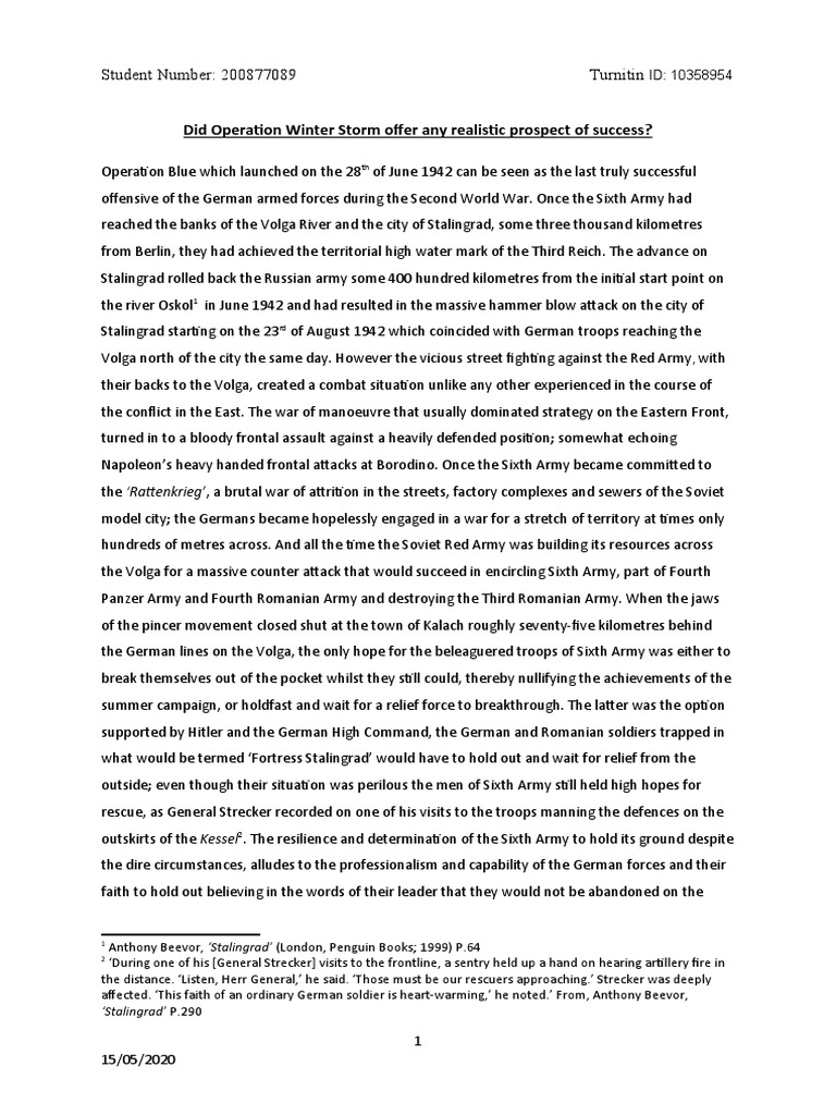 Did Operation Winter Storm Offer Any Realistic Prospect of Success ...