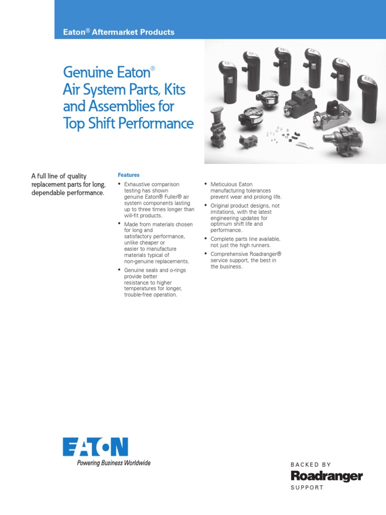 Genuine Eaton® Air System Parts, Kits and Assemblies For Top Shift ...