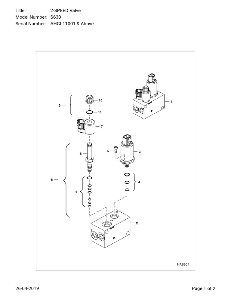 Title: 2-SPEED Valve Model Number: S630 Serial Number: AHGL11001 ...