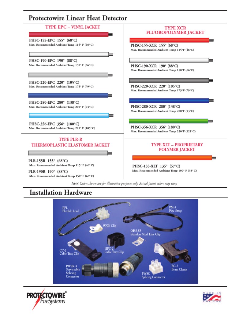 Protectowire Linear Heat Detector: Type Epc - Type XCR Fluoropolymer ...