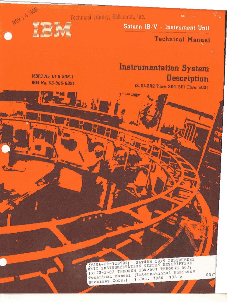 Saturn IB-V Instrument Unit Instrumentation System Description (S-IU-2 ...
