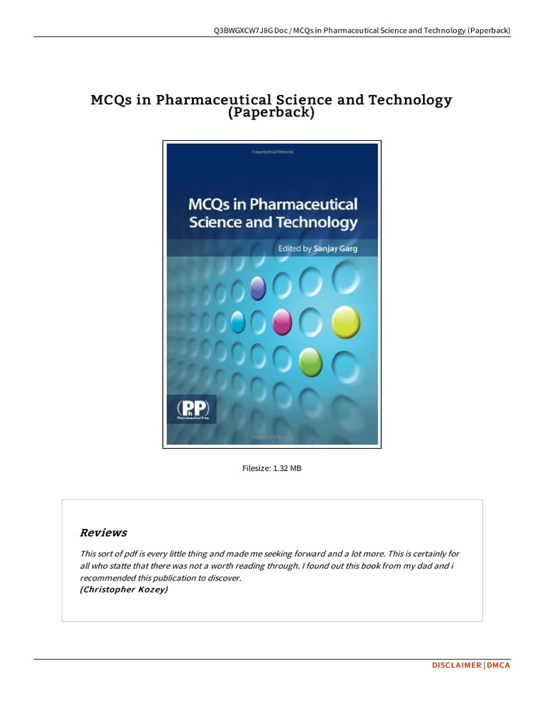 Mcqs in Pharmaceutical Science and Technology Mcqs in Pharmaceutical Science and Technology ...
