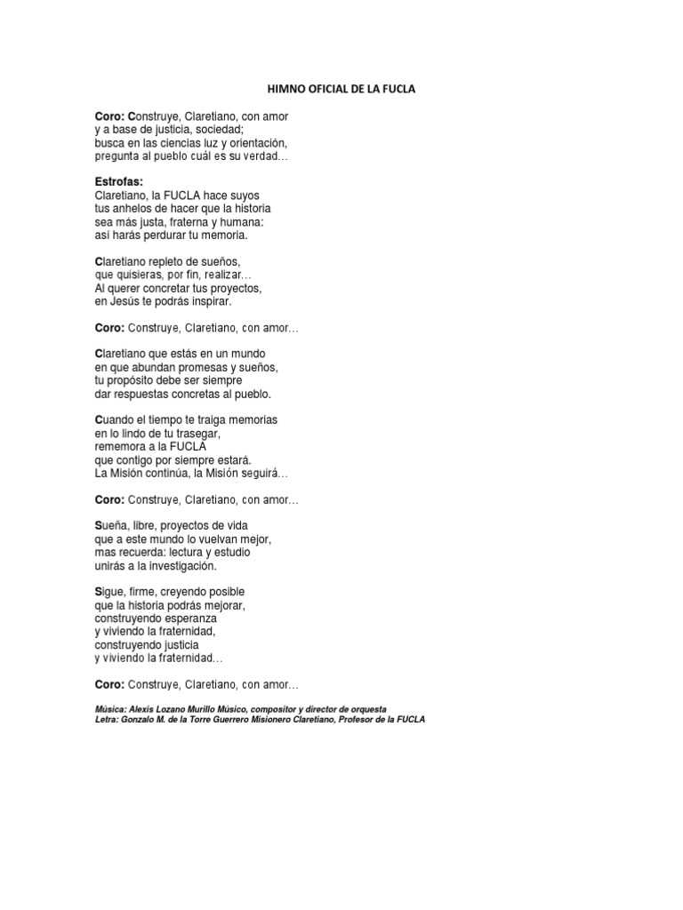 5 Himno Oficial de La Fucla | PDF