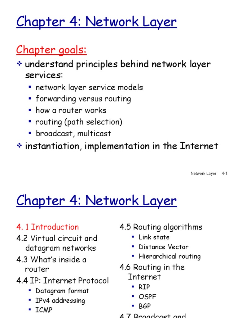 Chapter 4: Network Layer | PDF | Routing | Internet Protocols
