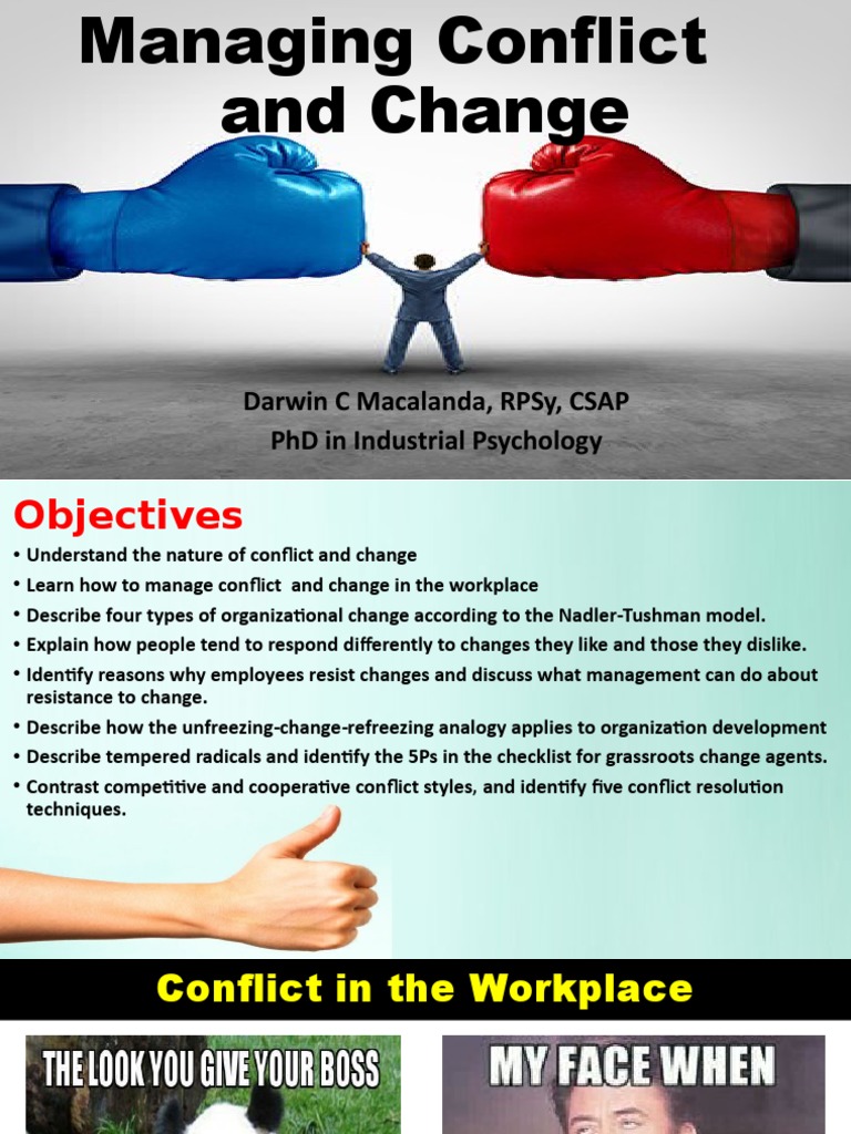 Managing Conflict and Change | PDF | Action Research | Industrial And ...