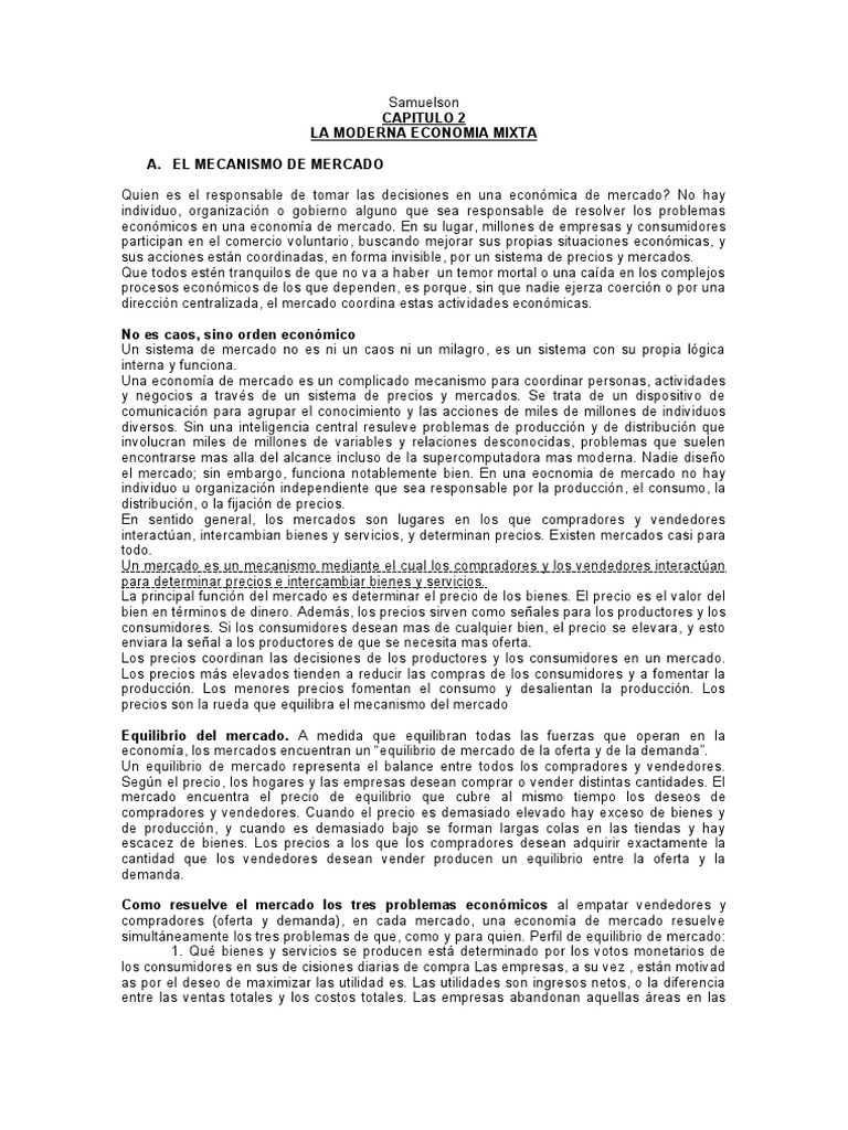 Samuelson Capitulo 2 | PDF | Monopolio | Mercado (economía)