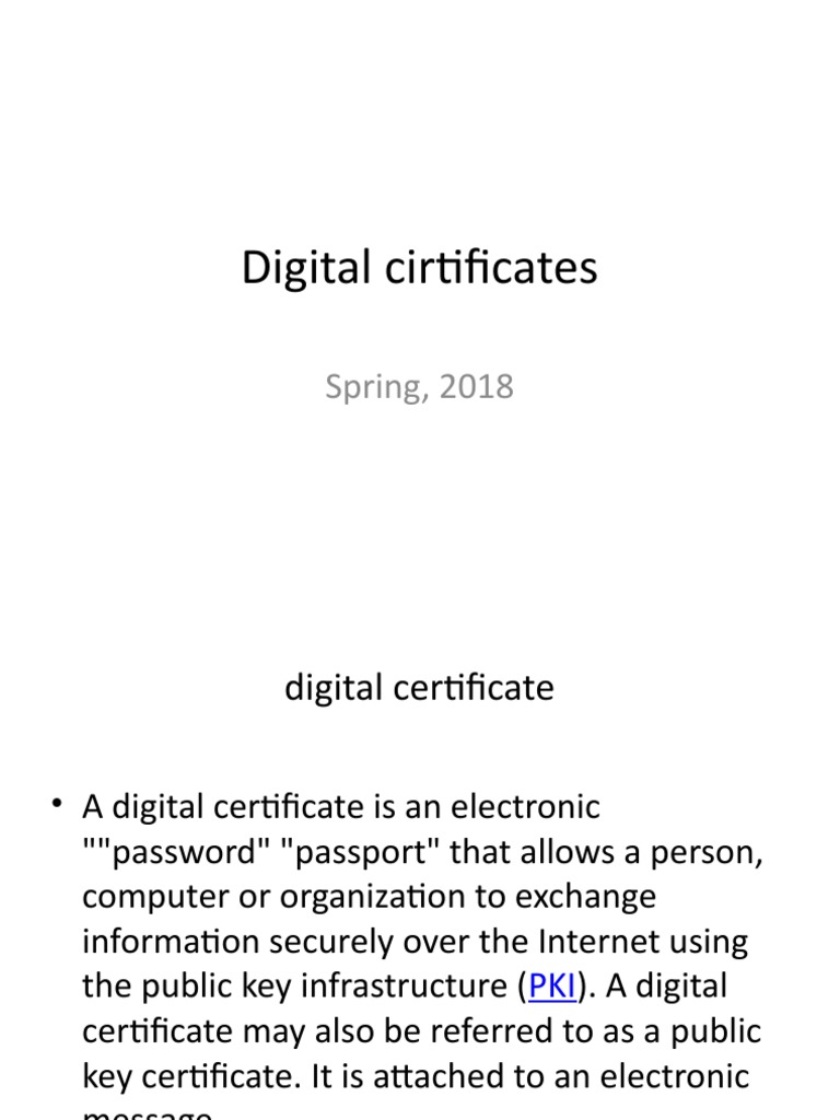 Digital certificates explained | PDF | Public Key Certificate | Public ...