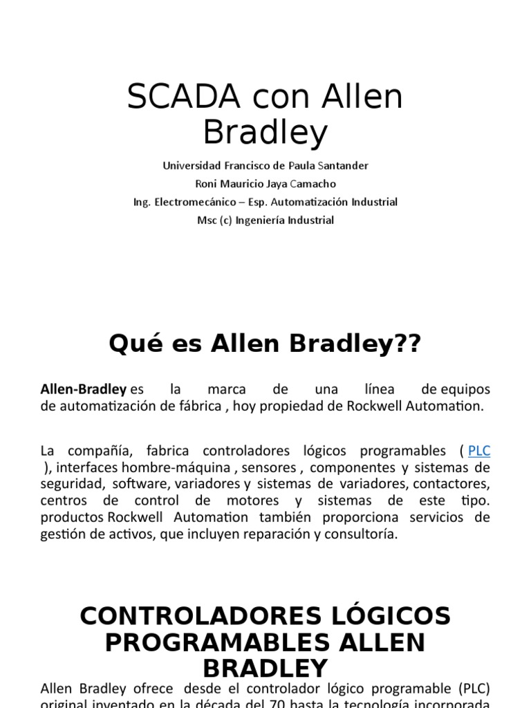 SCADA Con Allen Bradley | PDF | Controlador lógico programable | Scada