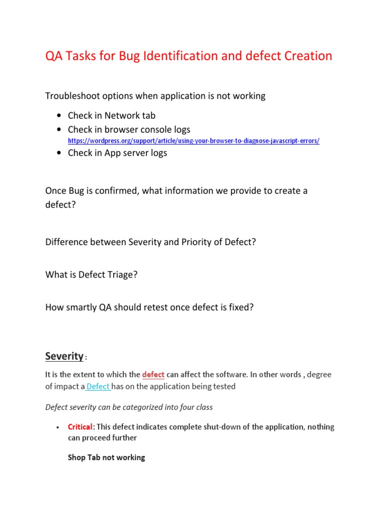 QA Bug Identification and Defect Management | PDF