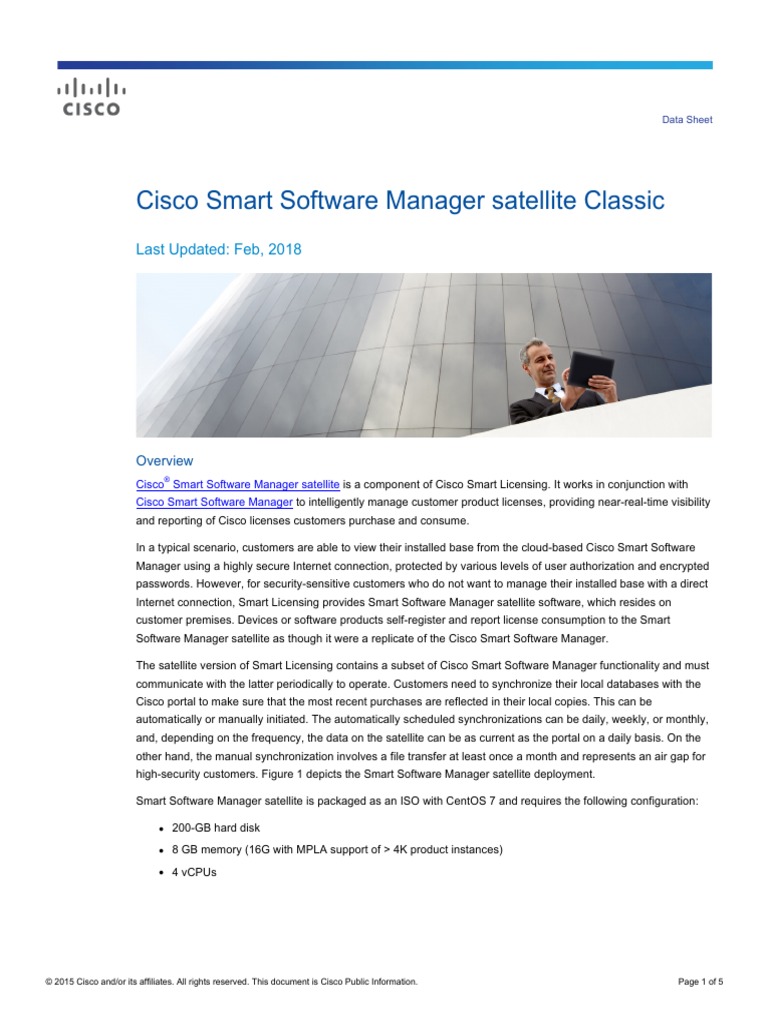 Cisco Smart Software Manager Satellite Classic: Last Updated: Feb, 2018 ...