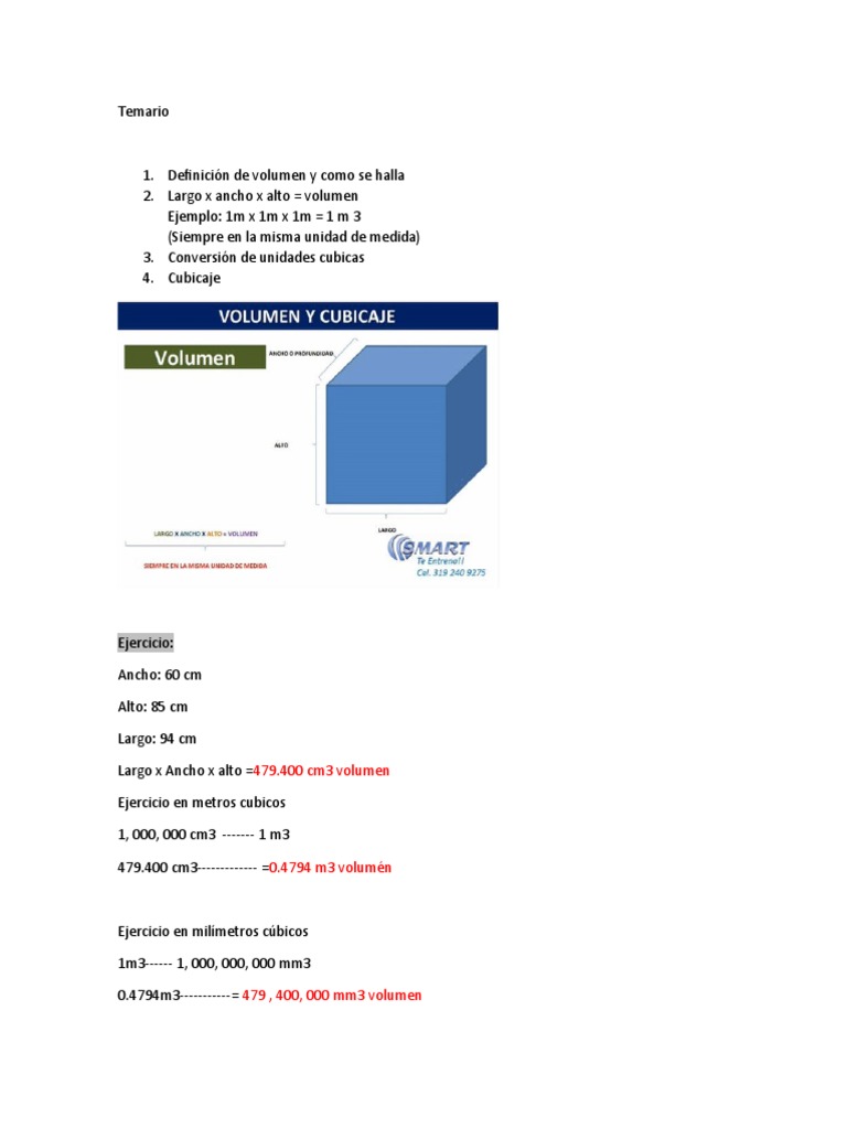 Cómo Calcular el Cubicaje y Conversiones | PDF