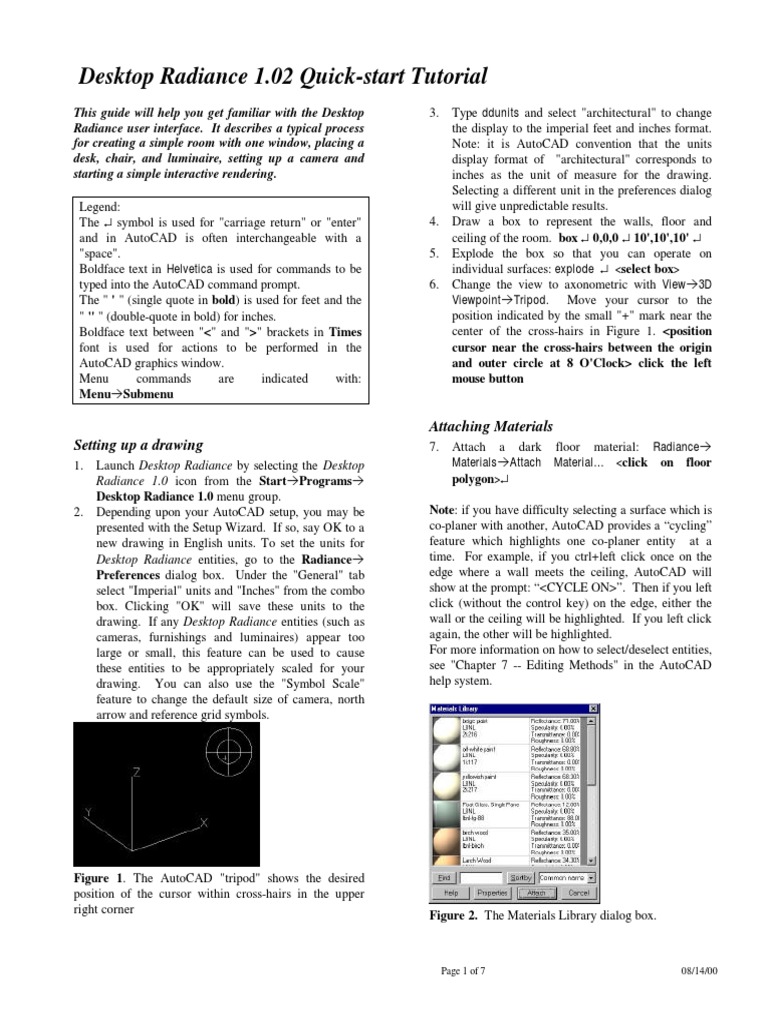 Desktop Radiance 1.02 Quick-Start Tutorial | PDF | Rendering (Computer ...
