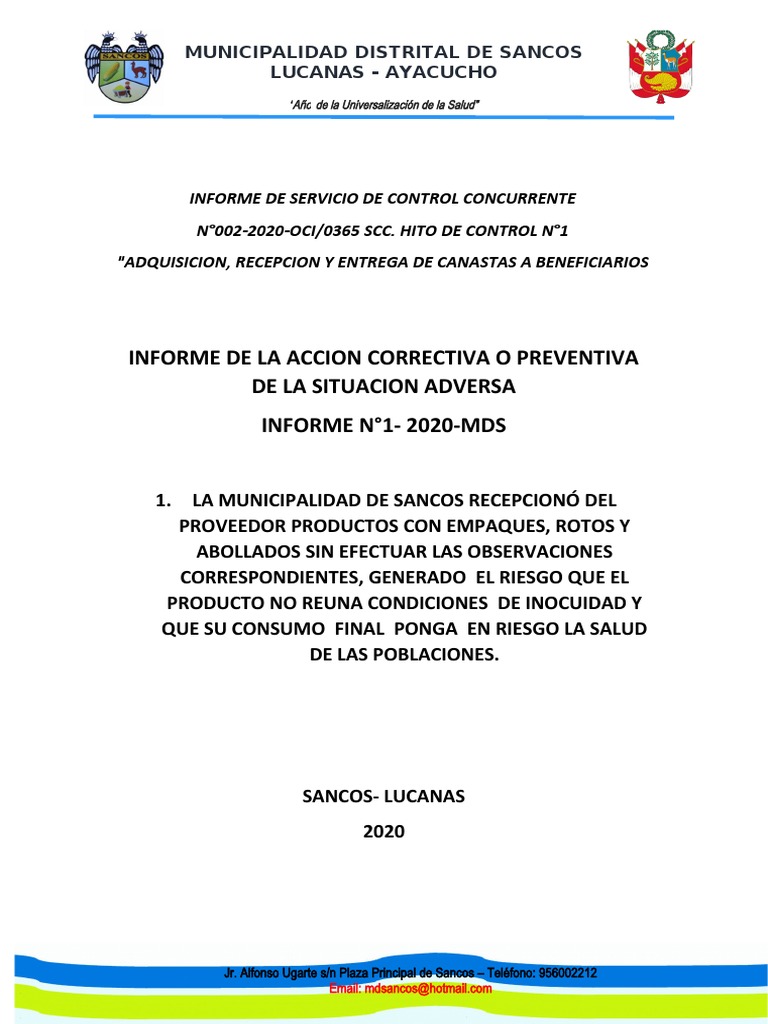 Informe de Servicio de Control Concurrente | PDF | Estado de emergencia | Gobierno