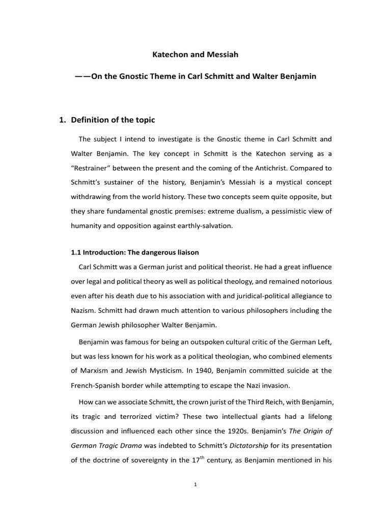 Katechon and Messiah | PDF | Gnosticism | Messiah