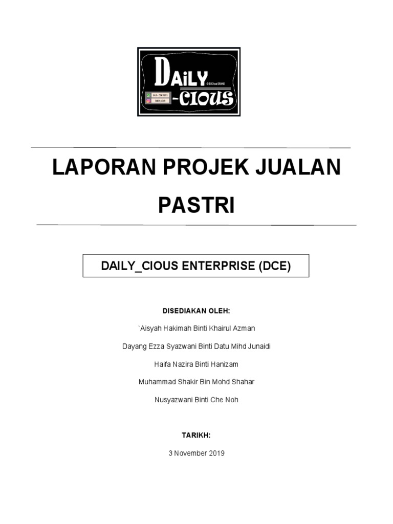 Laporan Projek Jualan Pastri Terbaru | PDF