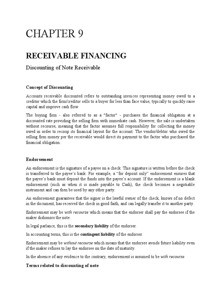 Chapter 9 | PDF | Discounting | Cheque