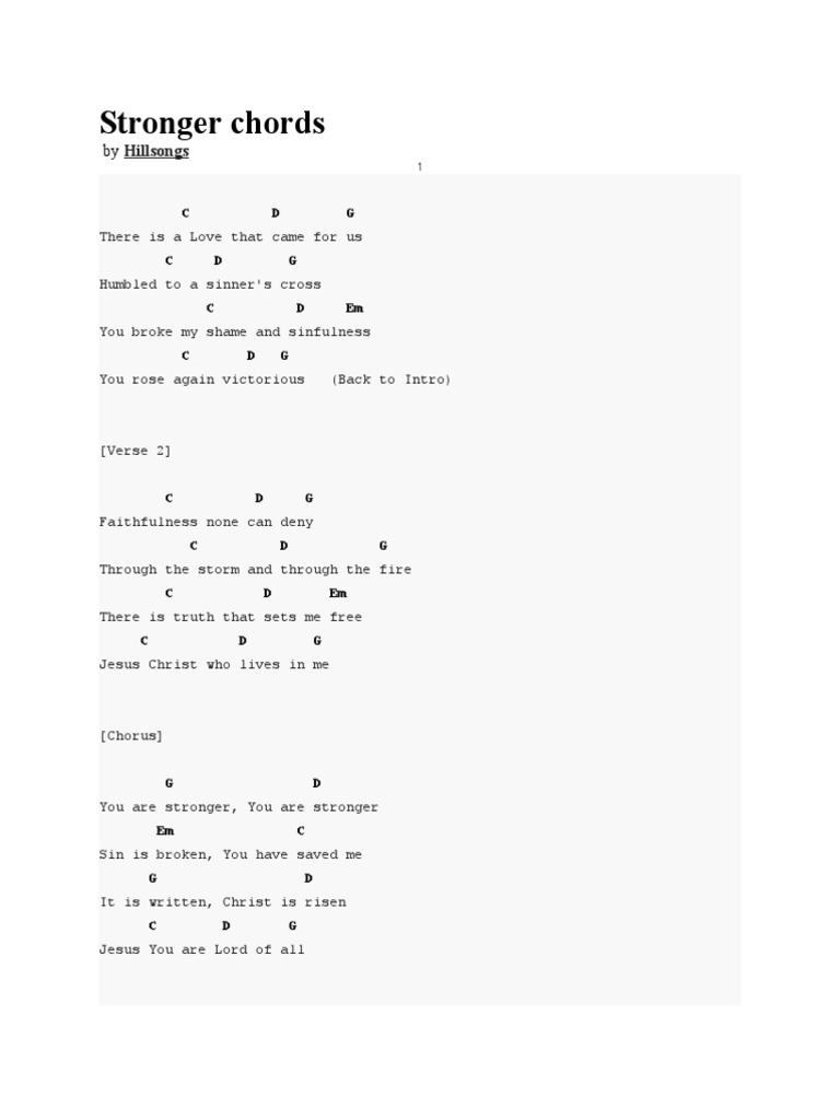 Stronger Chords: Hillsongs | Download Free PDF | Song Structure ...