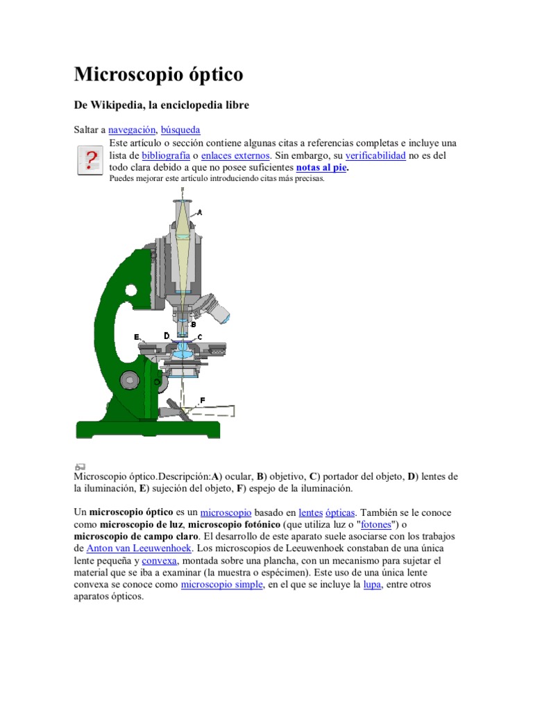 Conceptos del microscopio óptico | PDF | Lente de la cámara | Atómico