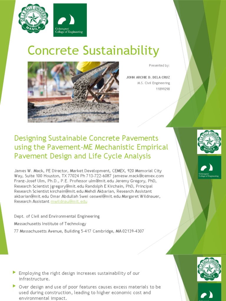 Concrete Sustainability | PDF | Life Cycle Assessment | Road Surface