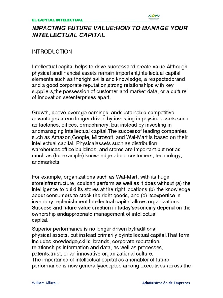 Impacting Future Value - Human Capital | PDF | Capital (Economics ...