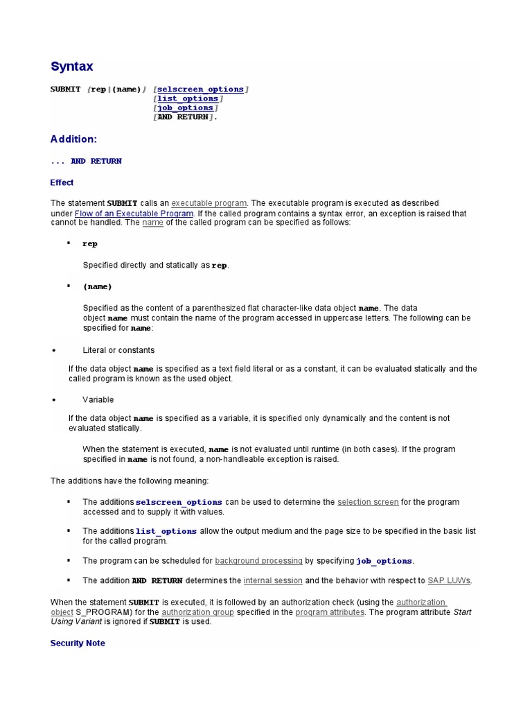 SUBMIT | PDF | Subroutine | Variable (Computer Science)