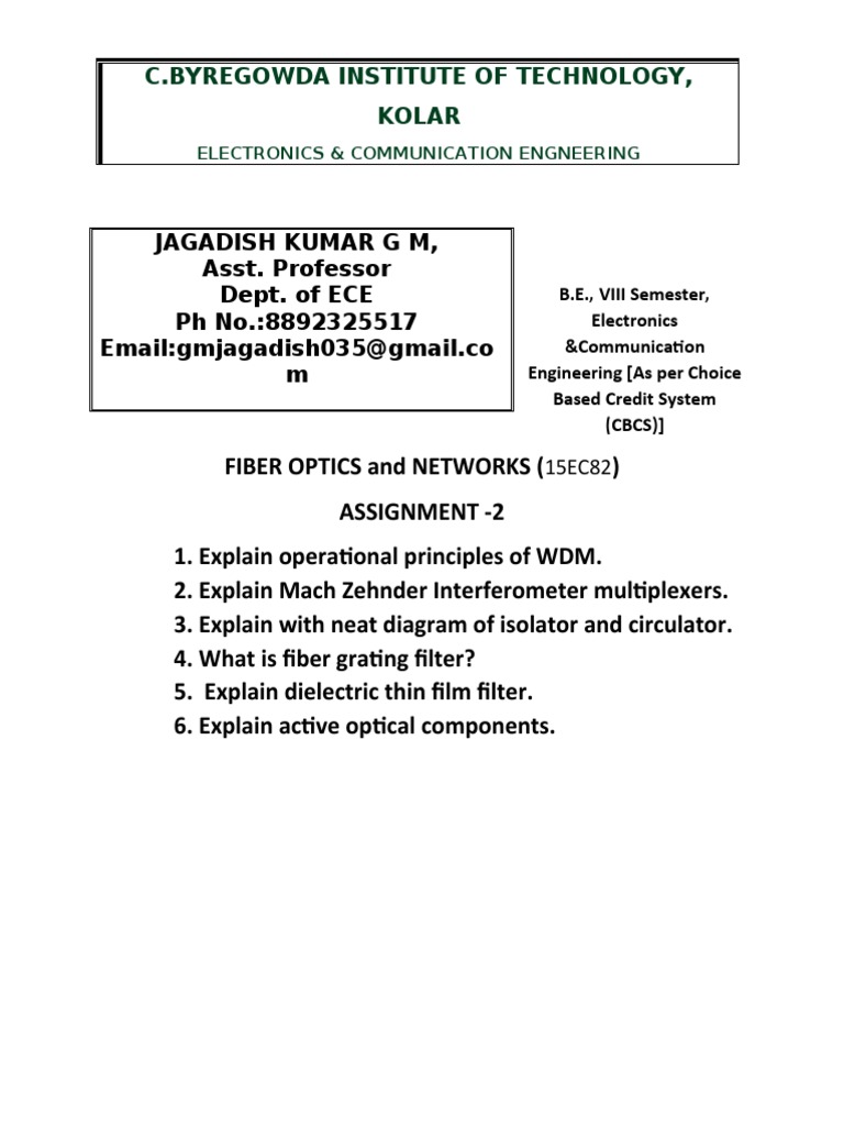 Ofc Assignment 2 | PDF
