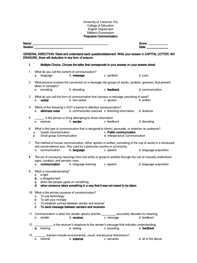 Midterm Purposive Communication | PDF | Cybernetics | Action (Philosophy)