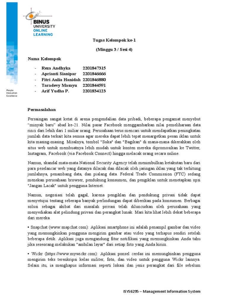 TK1 - Management Information System - Team 5 | PDF