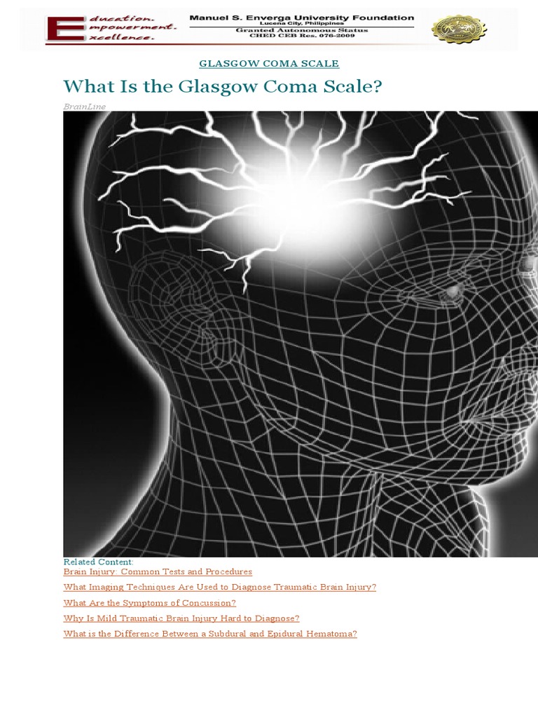 What Is The Glasgow Coma Scale?: Brainline | PDF | Traumatic Brain ...
