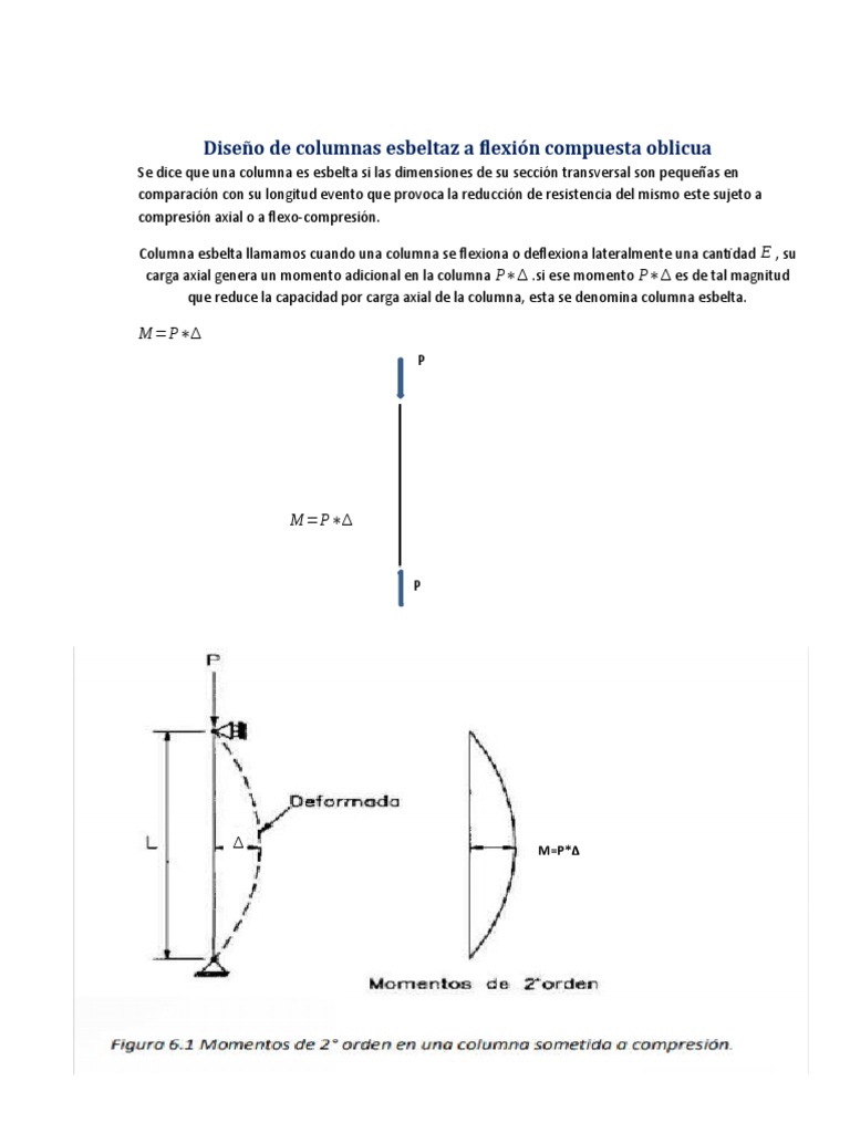 Diseño de Columnas Esbeltaz A Flexión Compuesta Oblicua David Alcocer ...