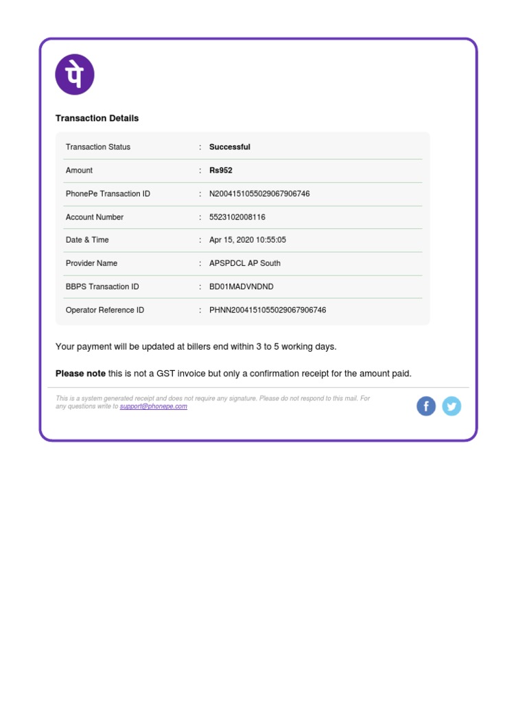 PhonePe Transaction Confirmation Receipt | PDF | Law