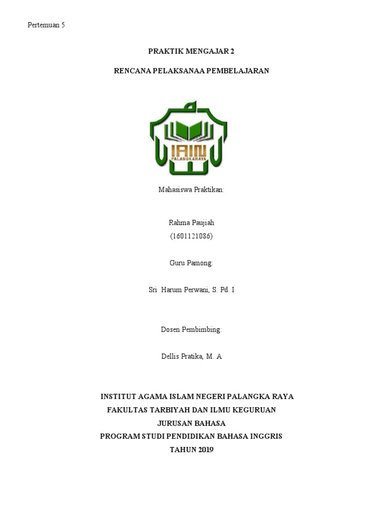 RPP Pertemuan Ke-5, Inviting Activity | PDF | Karier & Perkembangan