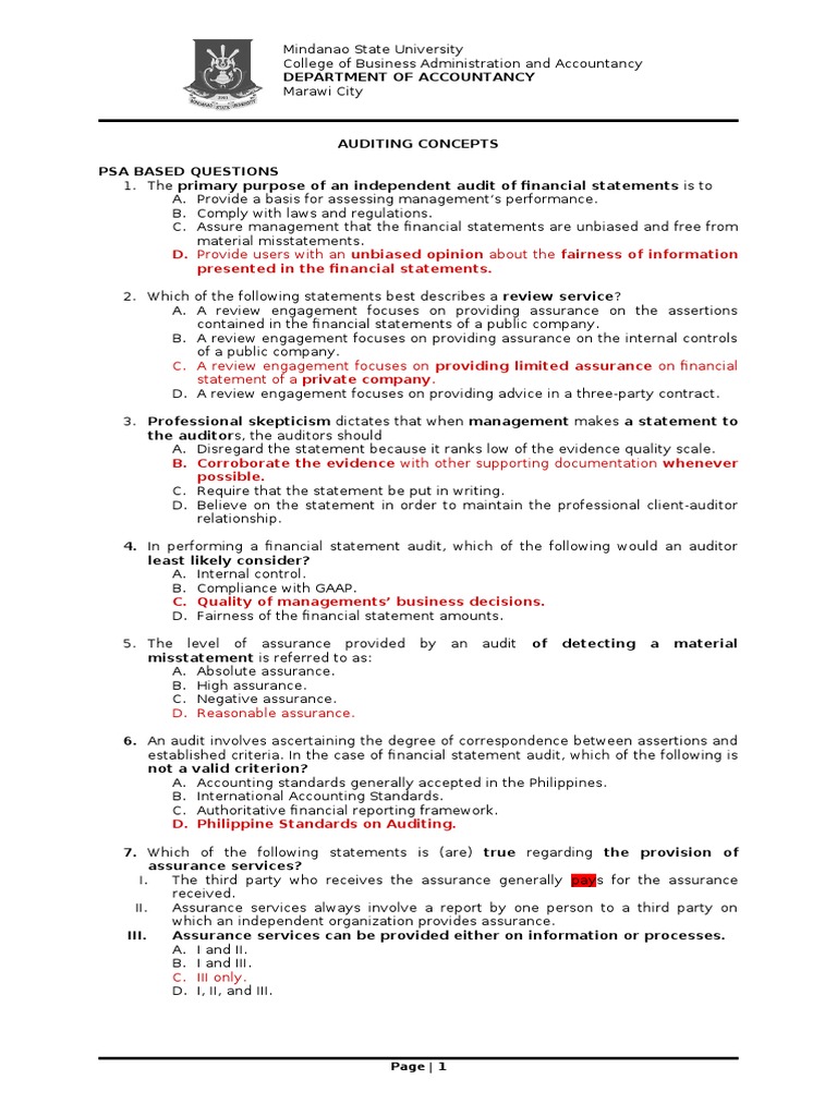 C. A Review Engagement Focuses On Providing Limited Assurance On ...
