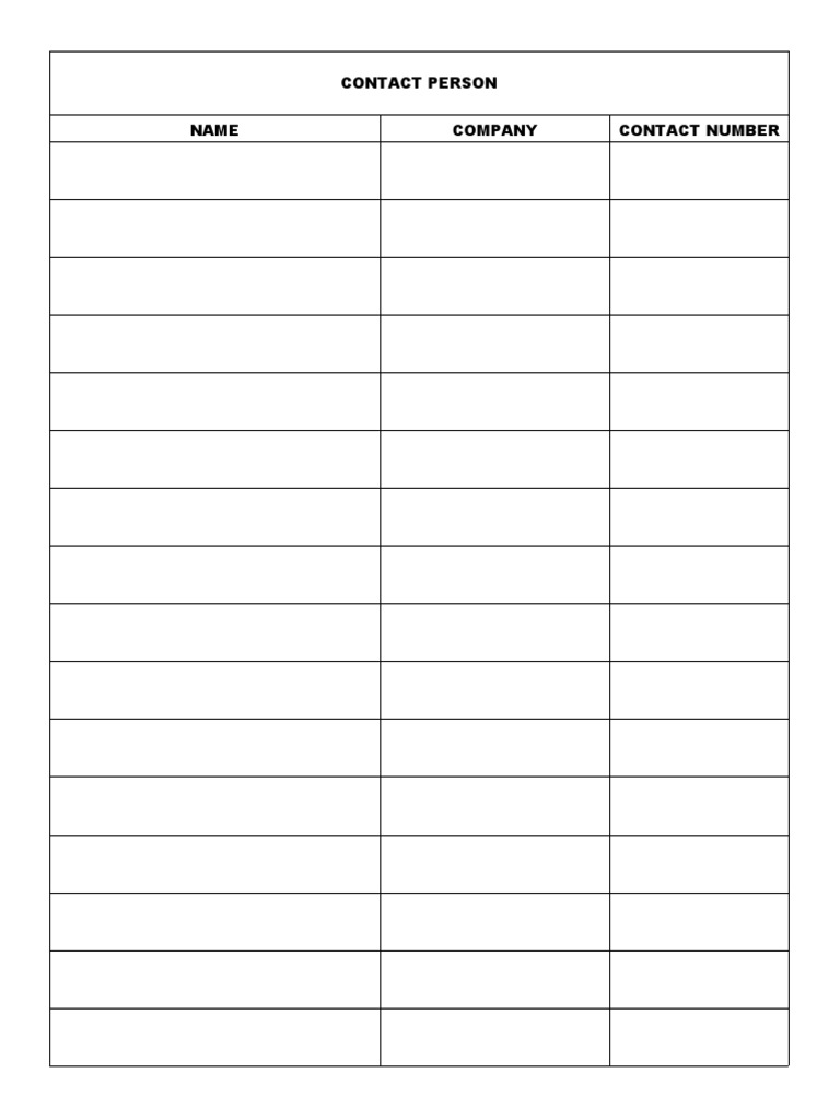 Contact Person Template | PDF