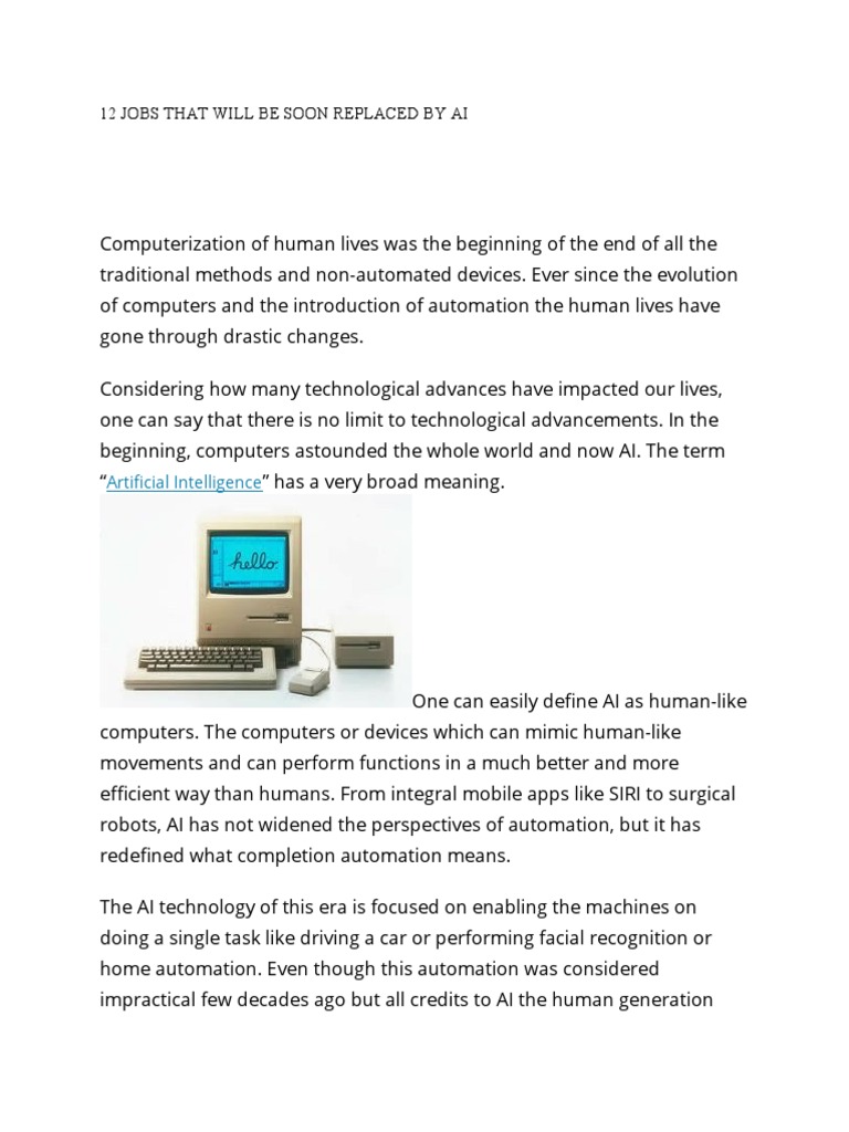 Jobs Replaced by AI by 2035 | PDF | Artificial Intelligence ...