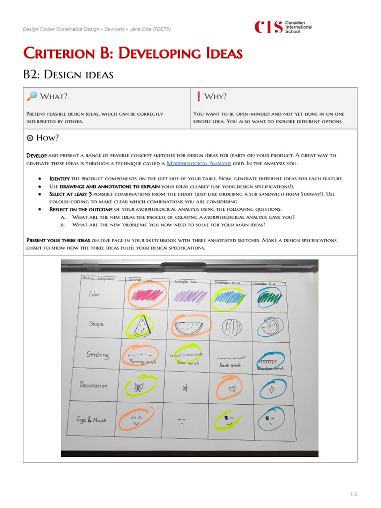Criterion B: Developing Ideas | PDF | Design | Epistemology