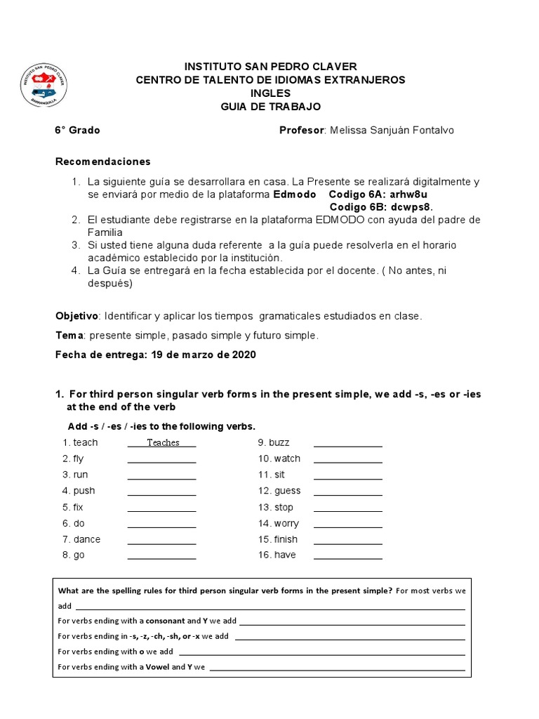 Guia de Trabajo 6 Grado | PDF | Language Mechanics | Semiotics