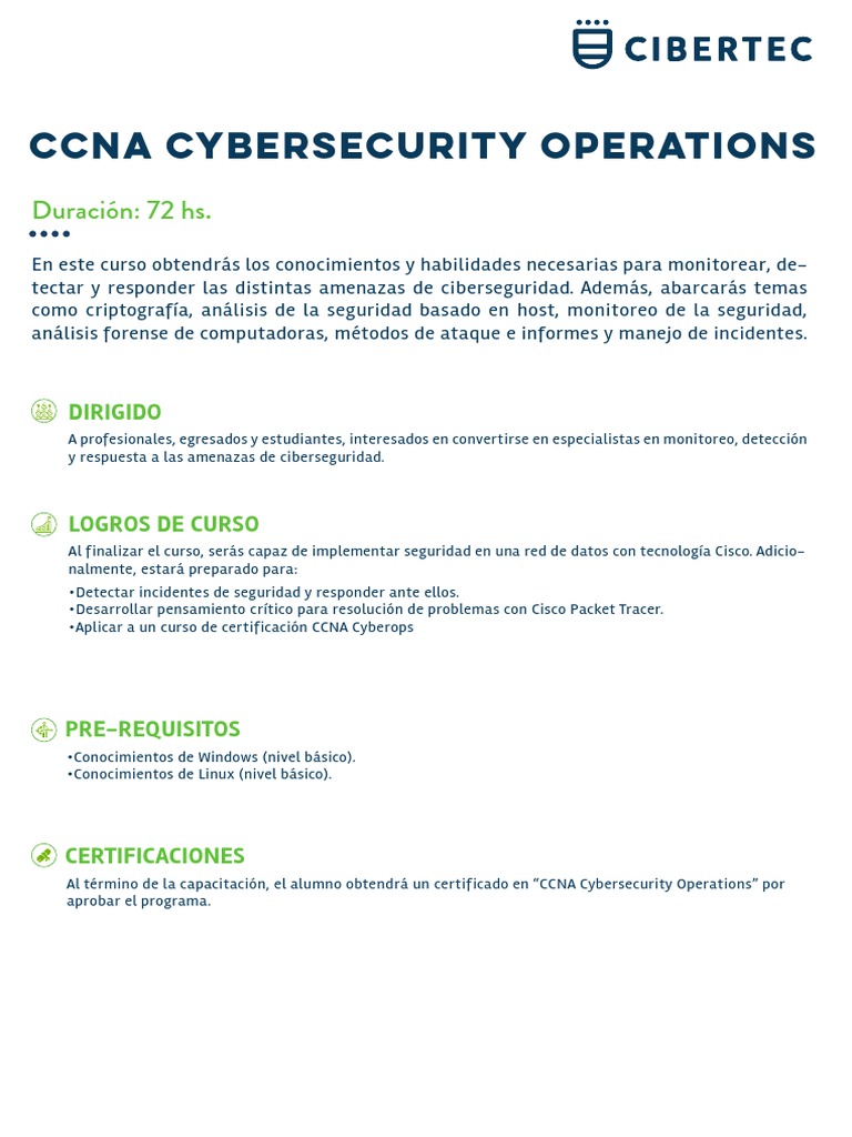 Ccna Cybersecurity Operations PDF | PDF | Certificaciones de Cisco | Cibercrimen