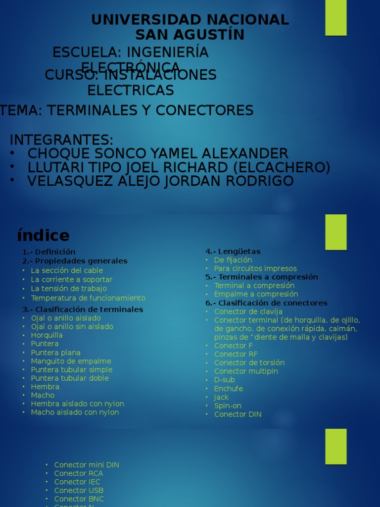 Terminales y Conectores Eléctricos | PDF | Enchufes y tomas de ...