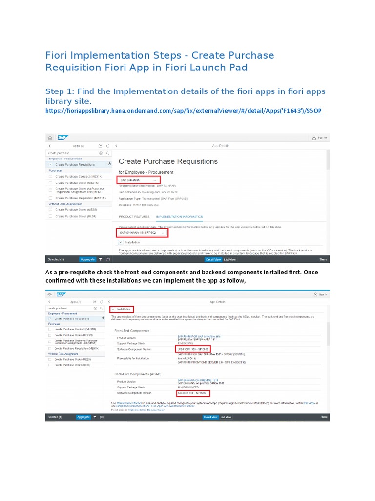 Fiori SAP UI5 App Configuration Steps | PDF