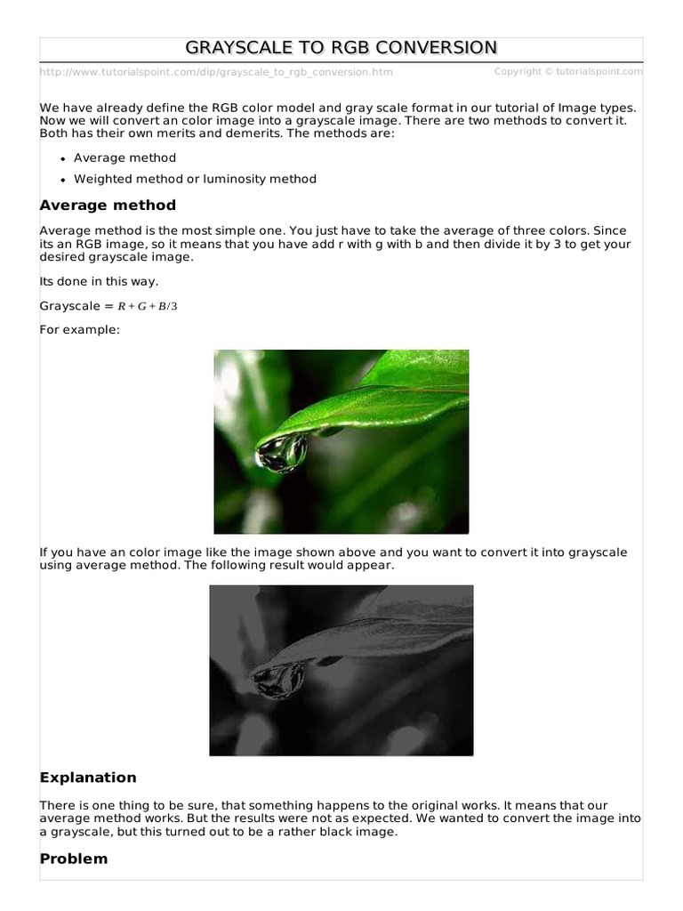 Grayscale To RGB Conversion | PDF | Qualia | Color