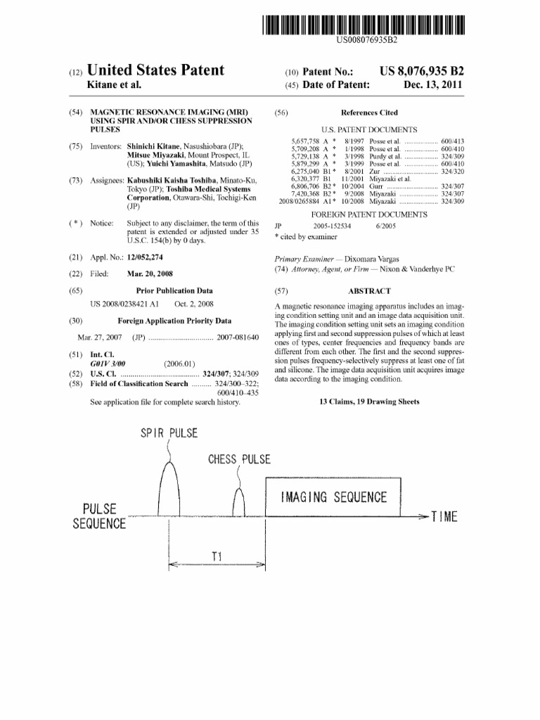 Magnetic Resonance Imaging (MRI) Using SPIR or Chess Suppression Pulses ...