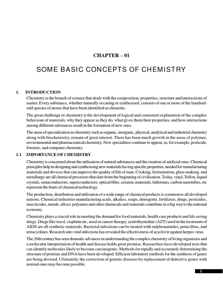 Chemistry BASIC CONCEPTS Notes | PDF | Mole (Unit) | Molecules